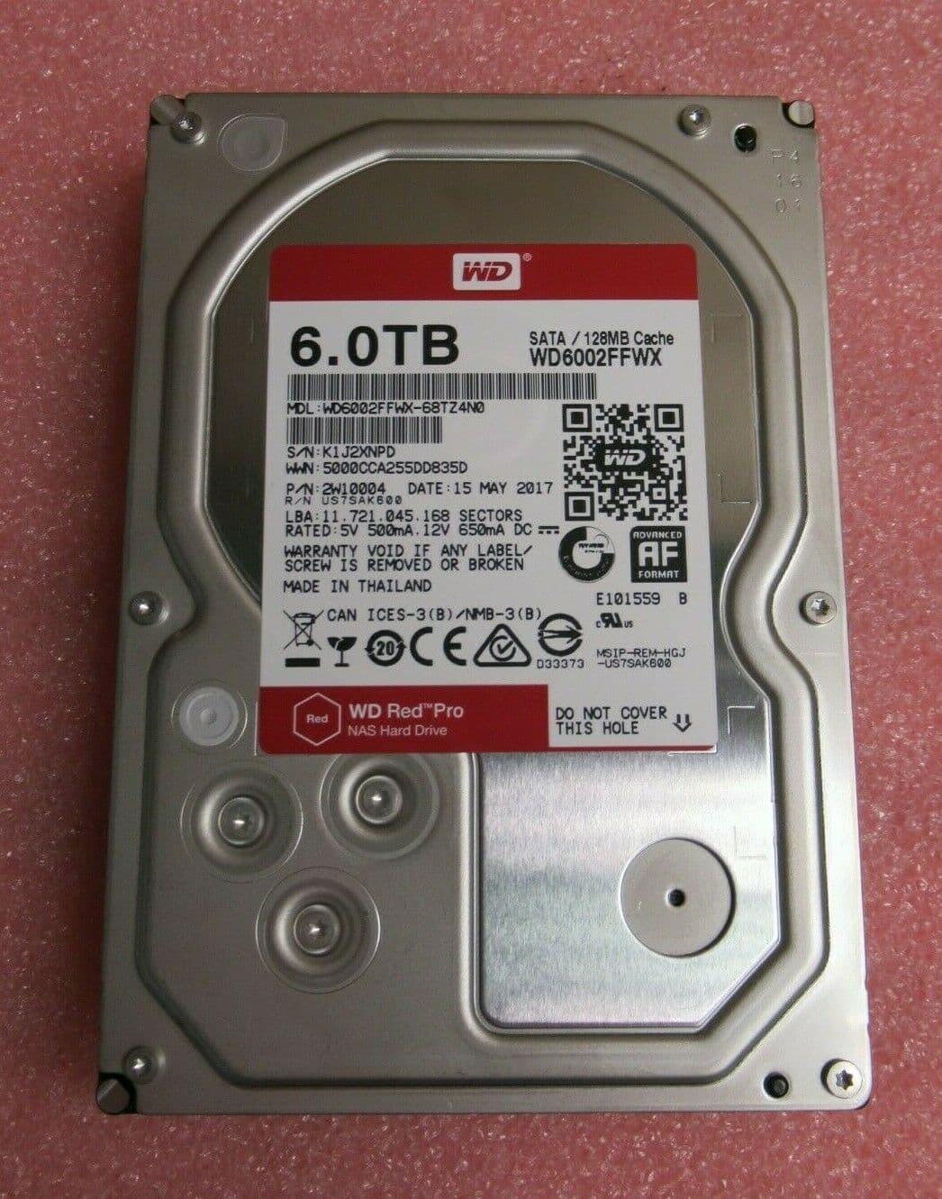 Western Digital WD Red Pro WD6002FFWX 3 5" 6TB 7 2K NAS SATA 128MB Hard ...