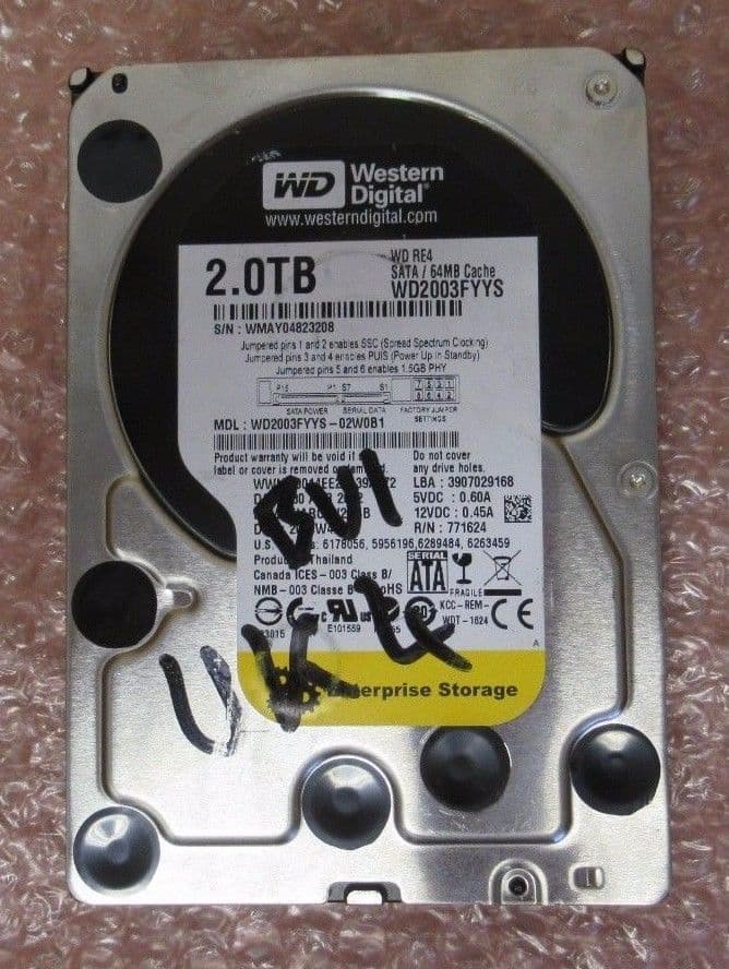 Western Digital WD2002FAEX Enterprise 3 5" SATA 2TB 64MB 7200RPM Hard ...