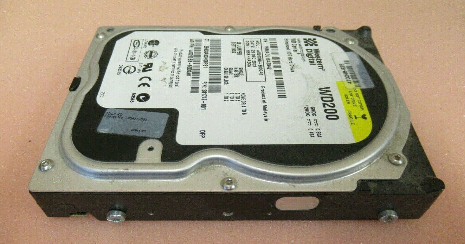 Western Digital WD200BB-60DGA0 Caviar 20GB 7200RPM ATA100 2MB 3 5 ...