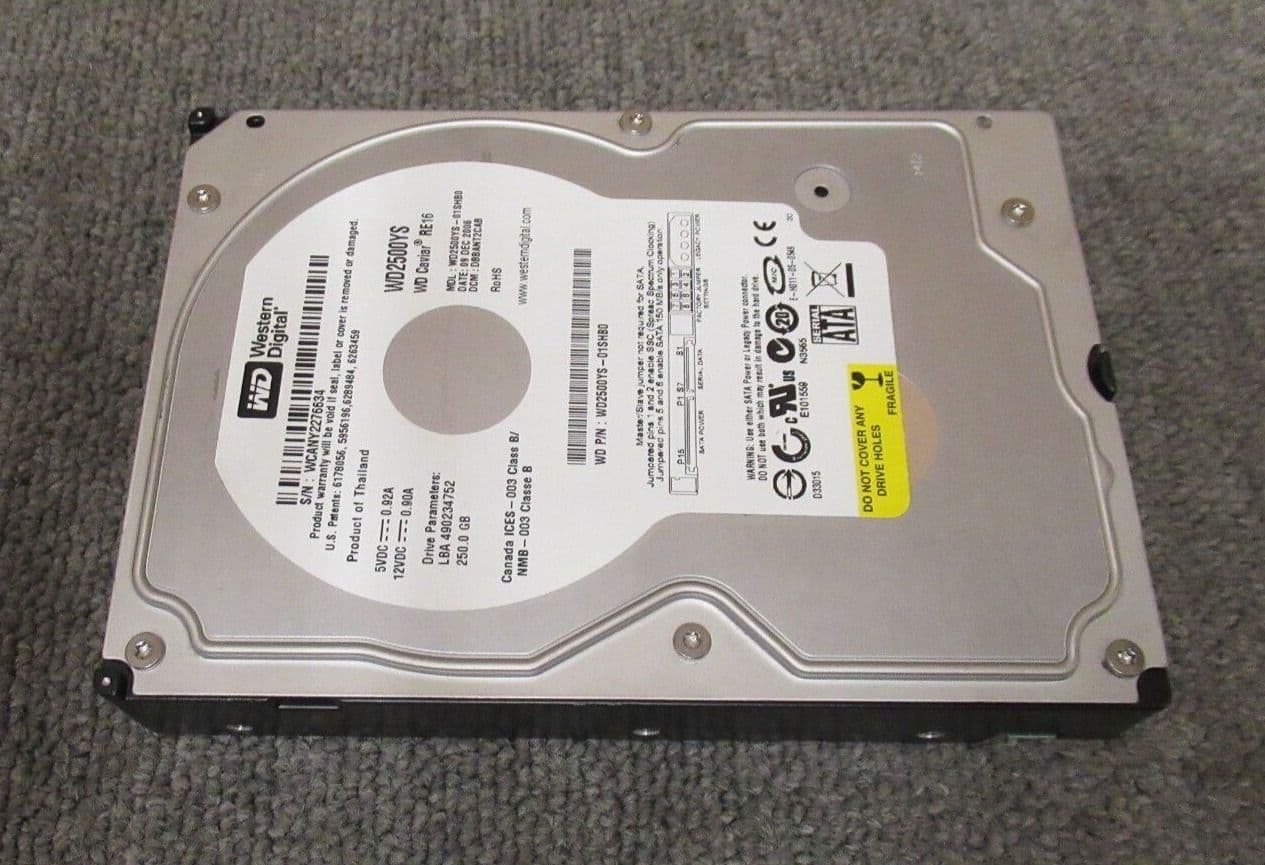 Western Digital WD2500YS-01SHB0 Caviar RE16 250GB 7200RPM 16MB 3 5 ...