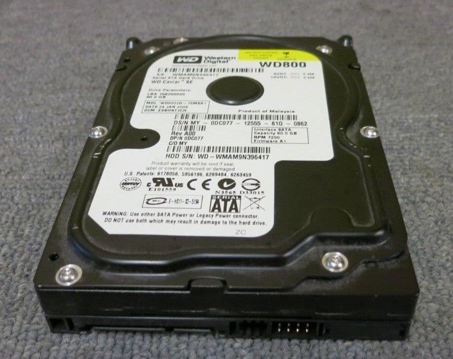 Western Digital WD800JD-75MSA1 DC077 Blue 80GB 7200RPM 8MB 3 5" ATA-300 HDD