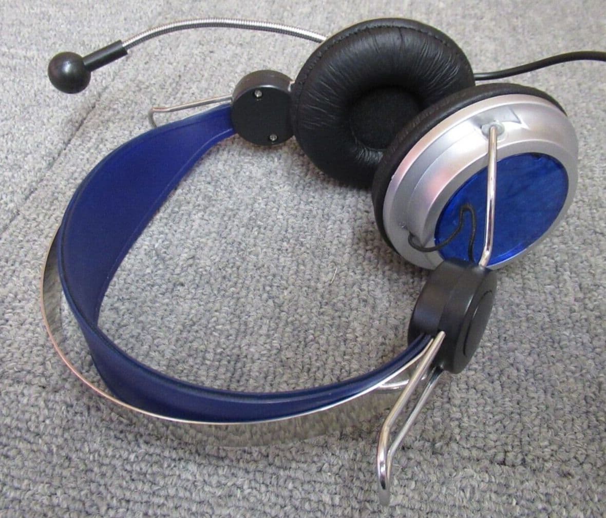 Wired USB Gaming Headset With Mic & Inline Control Blue For PC Computer ...