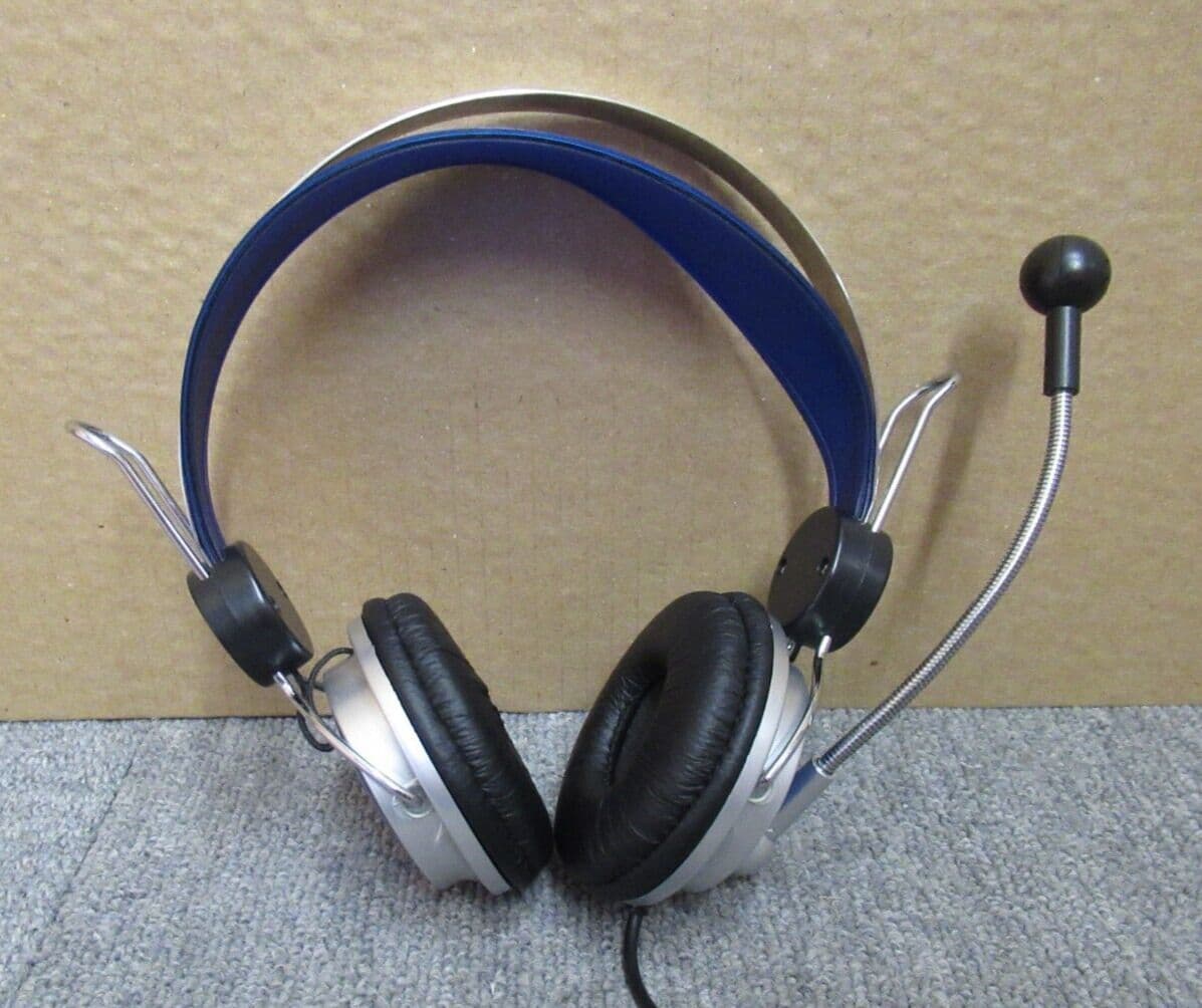 Wired USB Gaming Headset With Mic & Inline Control Blue For PC Computer ...