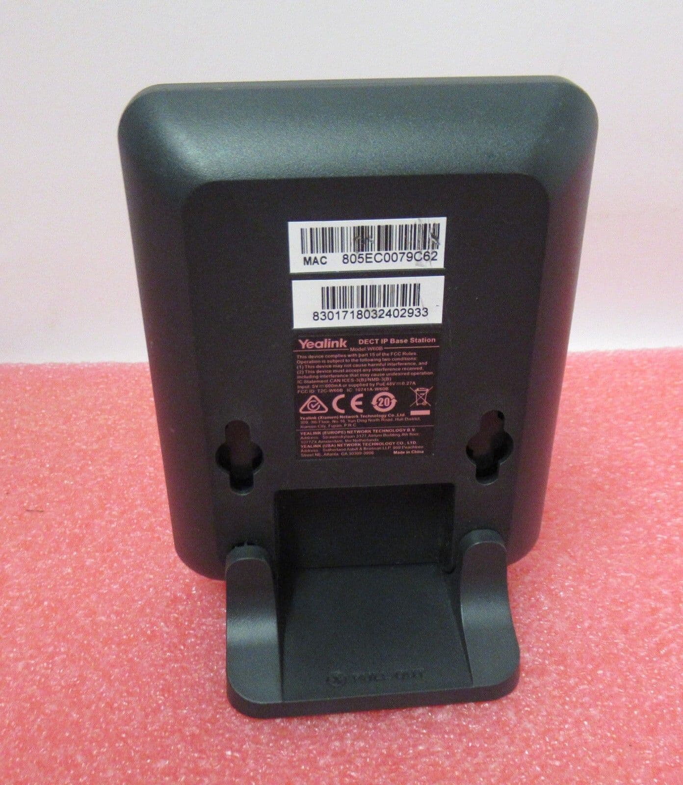 Yealink W60B DECT IP VoIP Base Station And AC Power Adapter