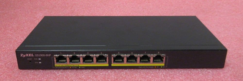 ZyXEL GS1900-8HP 8-Port Desktop Gigabit Smart Managed PoE Switch