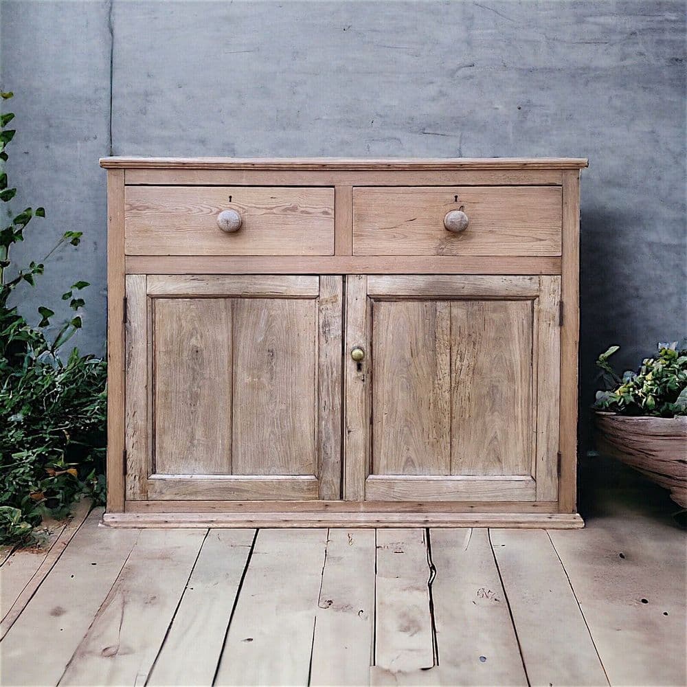 Antique Rustic Pine Sideboard Cupboard Cabinet Server