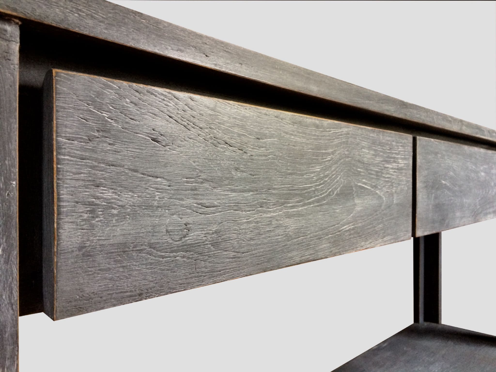 Industrial Style Slate Grey Painted Elm Sideboard Server Console Hall Table