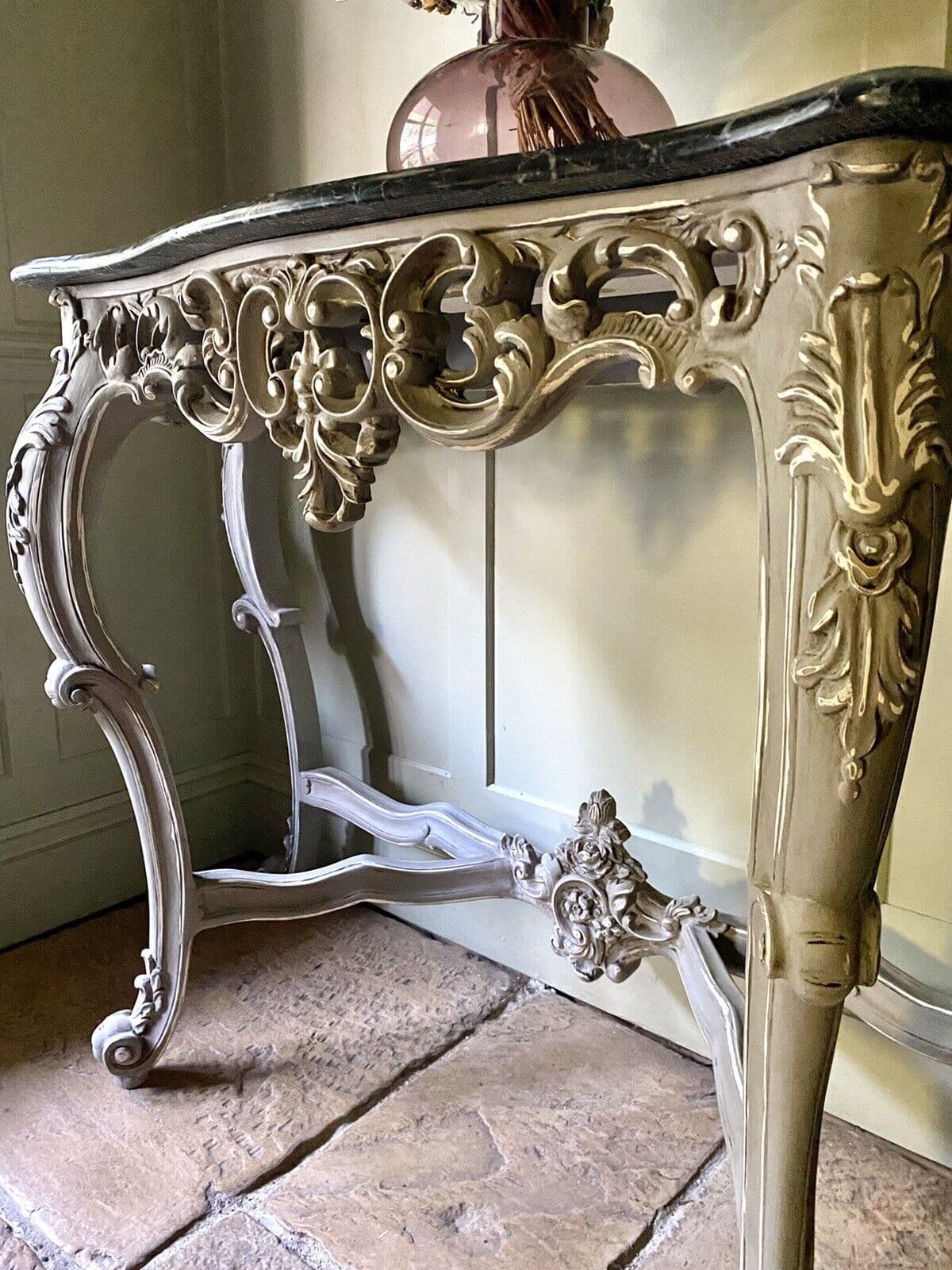 Vintage French Rococo Italian Marble Top Washstand Hall Dressing ...