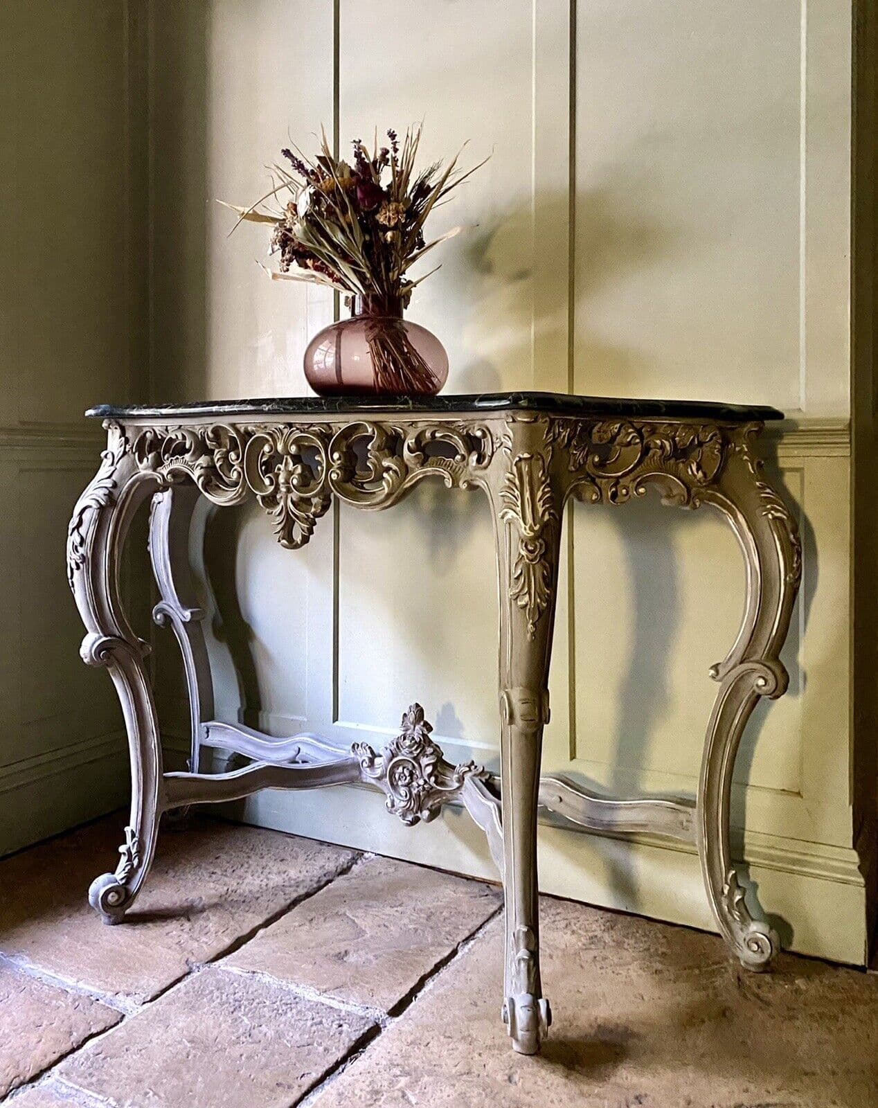 Vintage French Rococo Italian Marble Top Washstand Hall Dressing ...