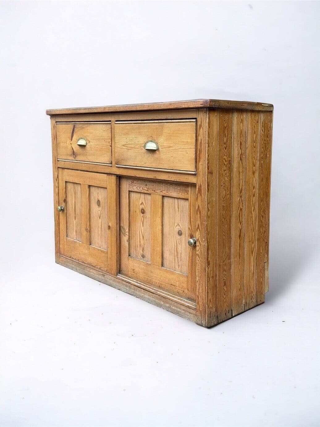 Vintage Rustic Solid Pine Sideboard Cupboard Server Dresser Base