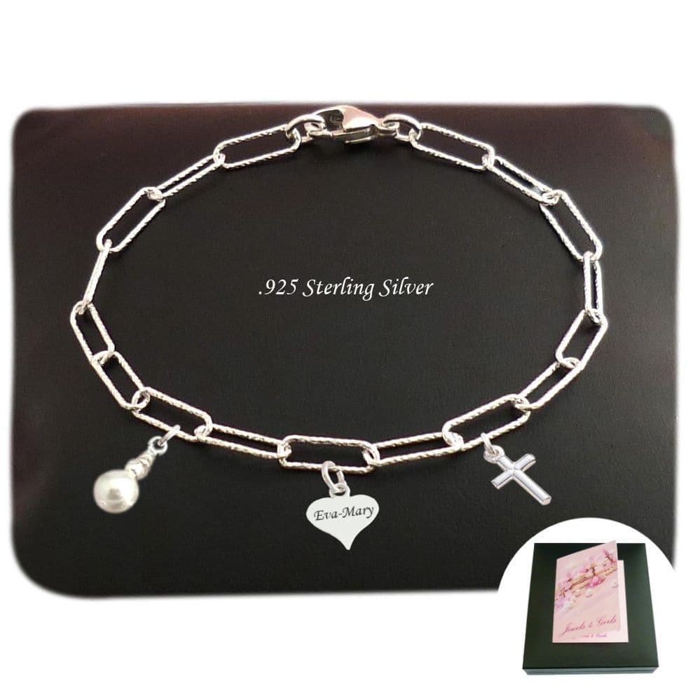 Personalised Sterling Silver Bracelet for Christening, Confirmation ...