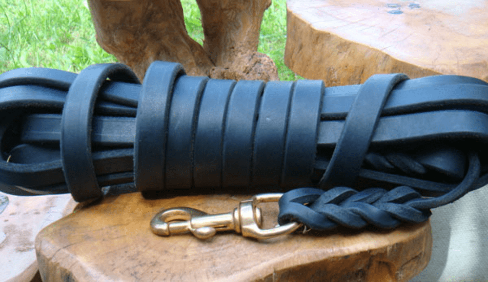 Hand-Made English Herefordshire Leather Dog Tracking Line