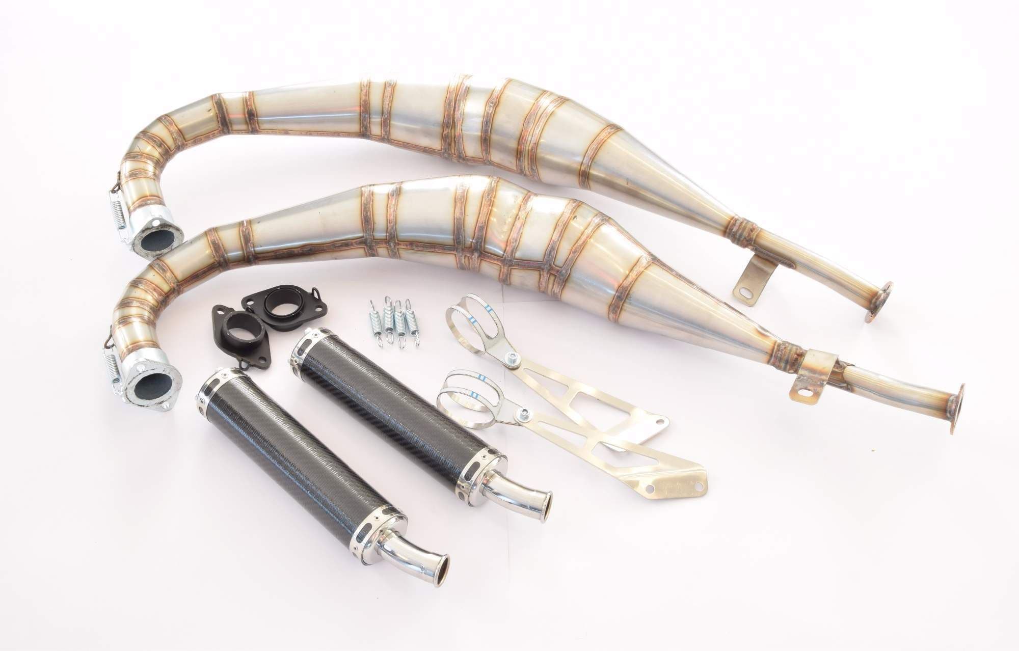 Yamaha RZ350 YPVS ATHENA MILD STEEL SIDE/SIDE STYLE JL EXHAUSTS