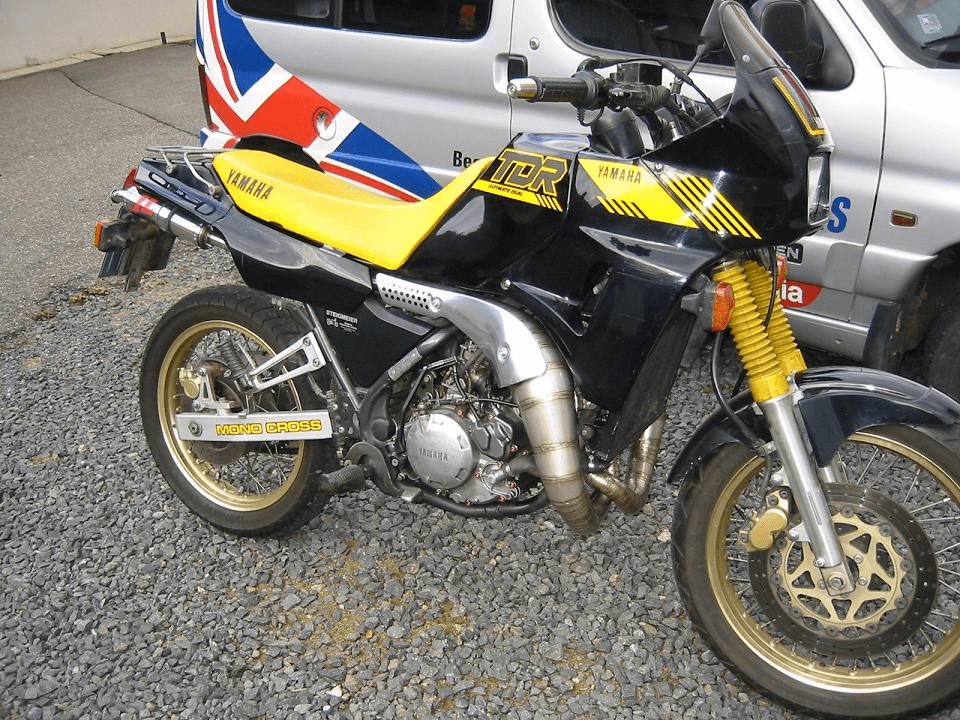 Yamaha TDR250 MILD STEEL TOP REAR EXIT STYLE EXHAUSTS