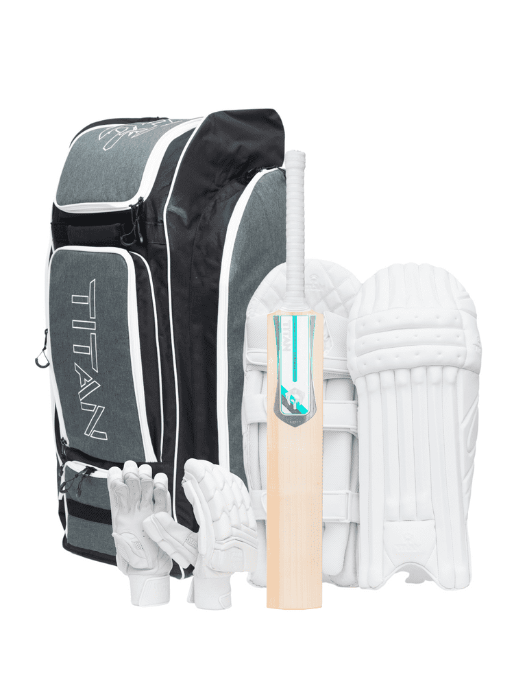 Titan Grade 2 SH Bat Players Grade Pads Gloves & Large Wheelie Duffle Bag