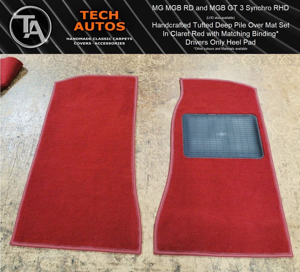 MGB GT Coupe Handmade Over Mat Set Tufted Deep Pile