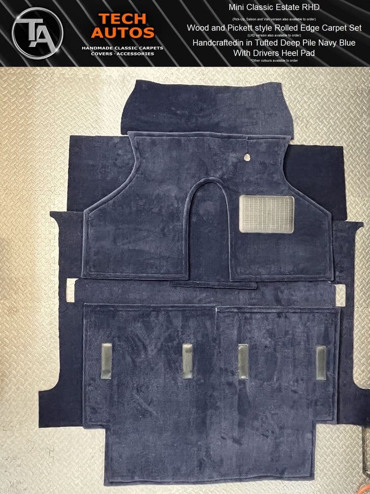 Mini Classic Estate Wood & Pickett style Carpet Set in Tufted Deep Pile ...