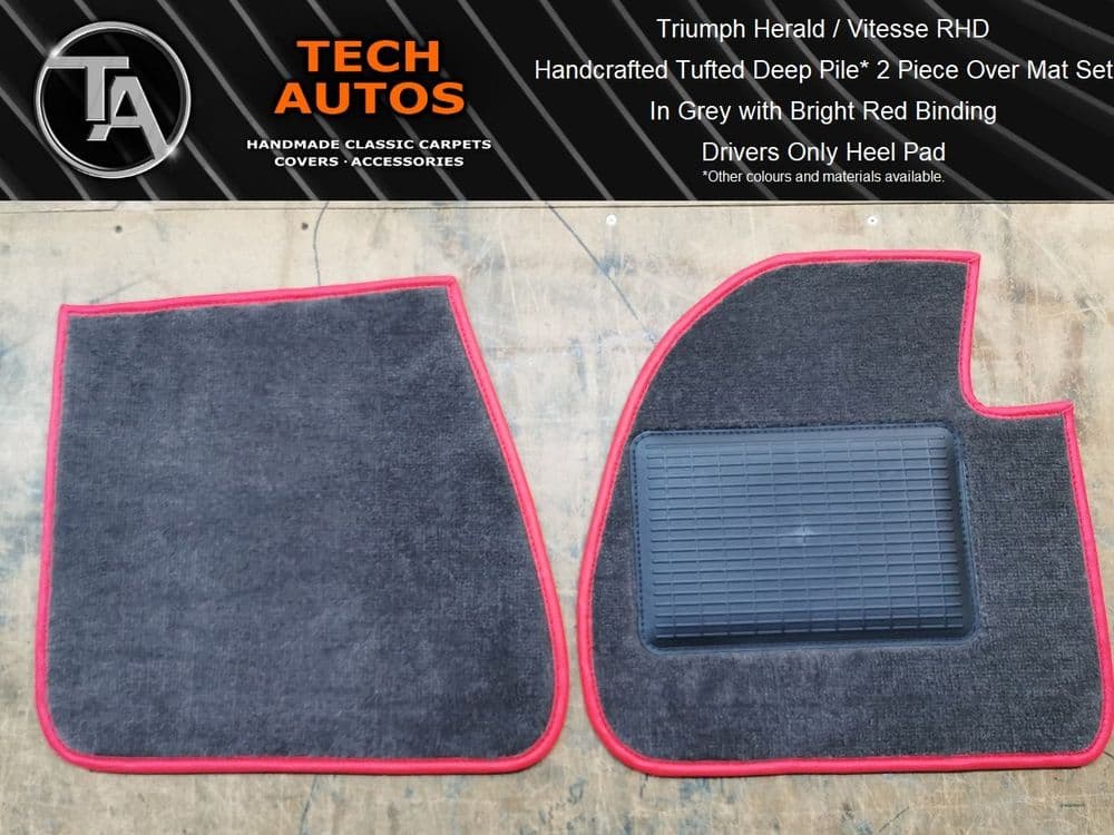 Triumph Spitfire Over Mat Set in Tufted Deep Pile Handmade to Order