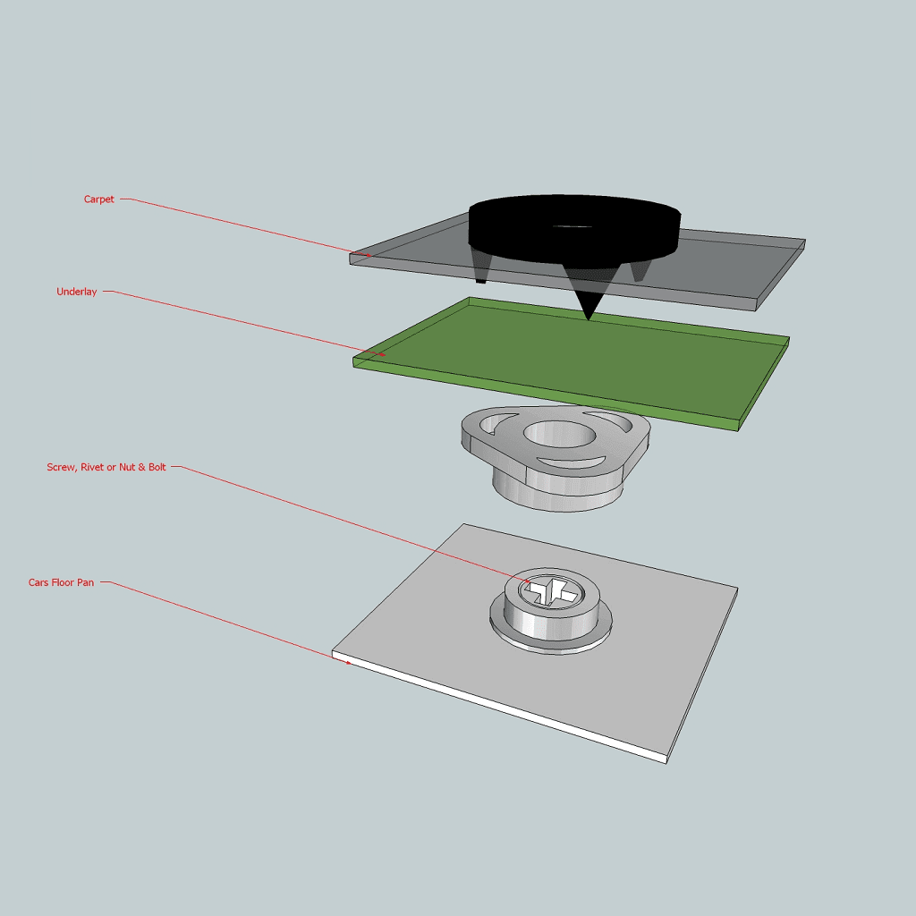Volkswagen Golf Mk1 Snap Fastener Sets for Classic Car Carpets and Underlay