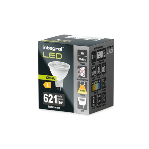 CLASSIC MR16 BULB GU5 3 690LM 6 1W 4000K DIMMABLE 36 BEAM INTEGRAL