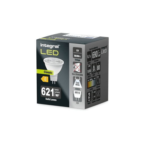 CLASSIC MR16 BULB GU5 3 690LM 6 1W 4000K NON-DIMM 36 BEAM INTEGRAL