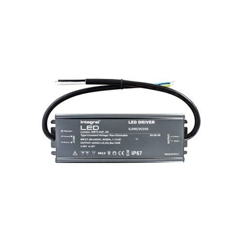 CONSTANT VOLTAGE DRIVER 150W 12VDC IP67 NON-DIMM 200-240V INPUT INTEGRAL