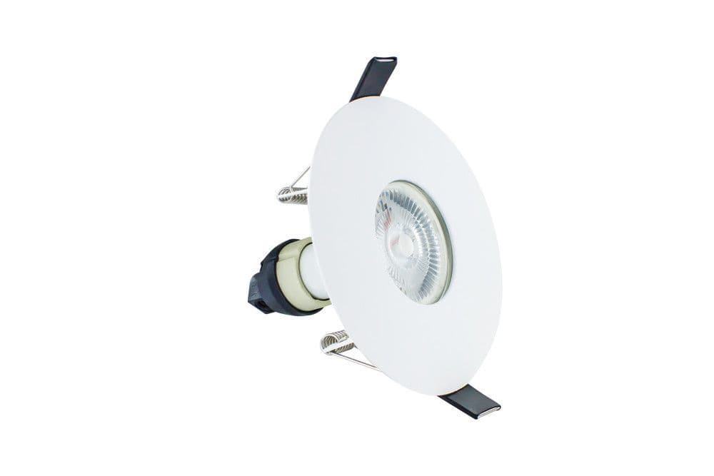 EVOFIRE FIRE RATED DOWNLIGHT 70-100MM CUTOUT IP65 WHITE ROUND GU10 ...