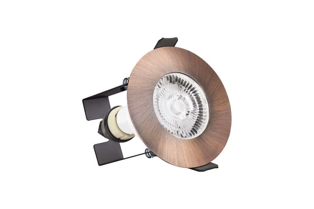 EVOFIRE FIRE RATED DOWNLIGHT 70MM CUTOUT IP65 COPPER ROUND GU10 HOLDER ...