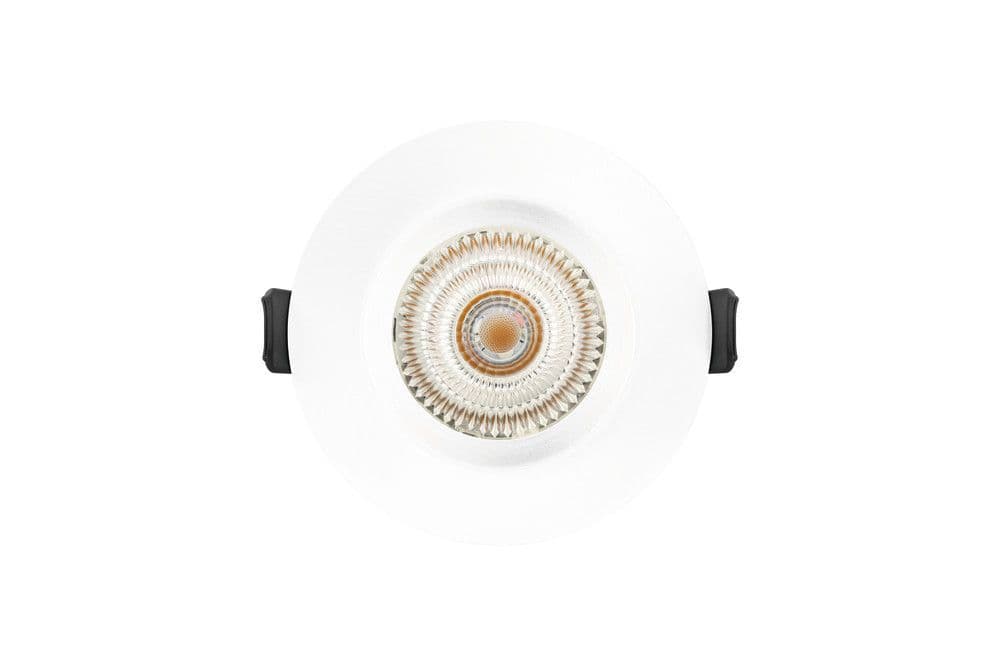 EVOFIRE FIRE RATED DOWNLIGHT 70MM CUTOUT IP65 WHITE RECESSED GU10 HOLDER INTEGRAL
