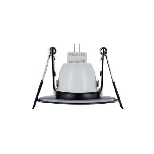 EVOFIRE MINI FIRE RATED DOWNLIGHT 45MM CUTOUT IP65 BLACK ROUND INTEGRAL