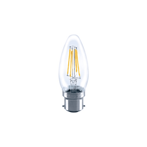 OMNI FILAMENT CANDLE BULB B22 470LM 4 2W 2700K NON-DIMM 320 BEAM CLEAR ...