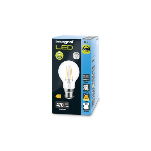 OMNI FILAMENT GLS BULB B22 470LM 4 2W 2700K DIMMABLE 320 BEAM CLEAR ...