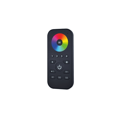 RF REMOTE TOUCH AND BUTTON RGBW 4 ZONE 4 5V 3X1 5 AAA BATTERY INTEGRAL