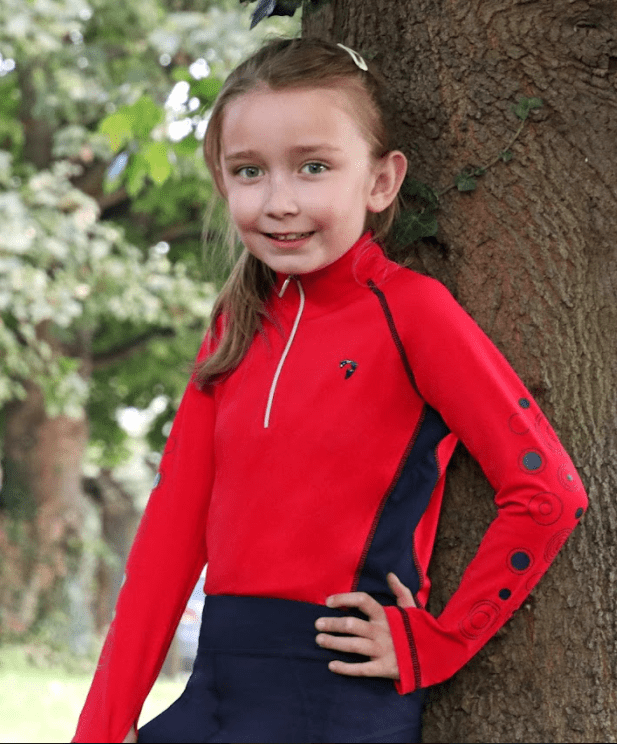 Hy Equestrian DynaMizs Ecliptic Baselayer in Navy/Red