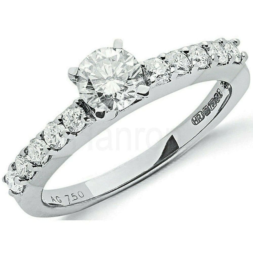 Certificated Diamond Solitaire Ring 1 Carat 18 Carat White Gold British ...