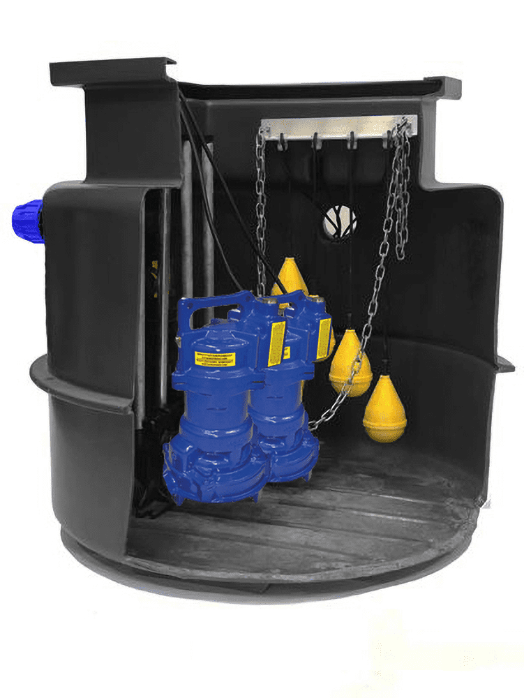 JTDual 2" Macerator Pumping Station 2 inch Twin Guide Rails