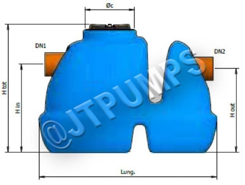 JTG5 GREASE and SILT TRAP - 70 LITRES CAPACITY FOR UP TO 70 MEALS PER DAY