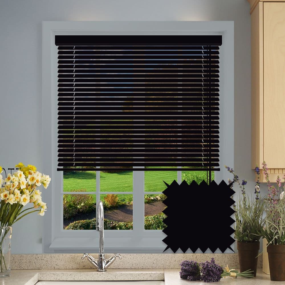 Dark Grey Gloss Aluminium Venetian blind in Orion. Just Blinds