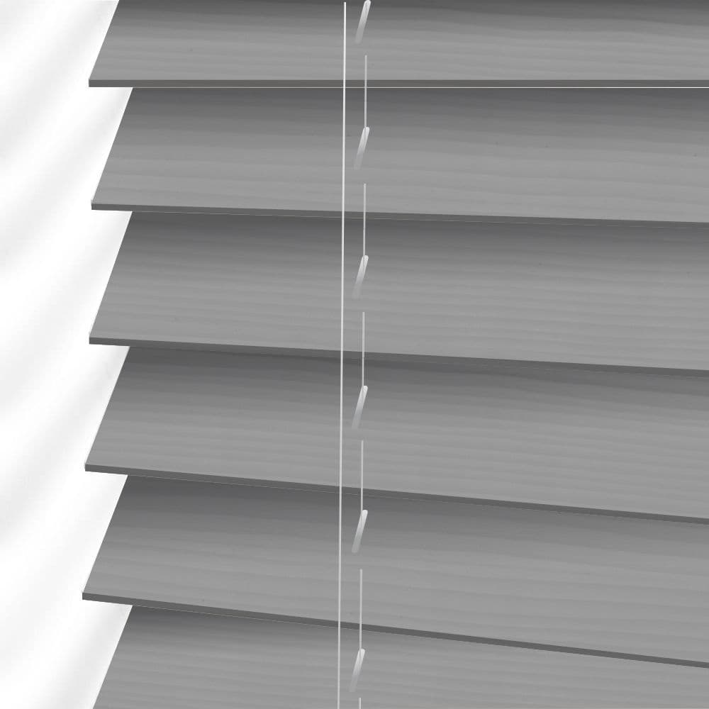 Light Grey Embossed Sunwood Faux Wood Venetian Blinds in Mission Fine ...