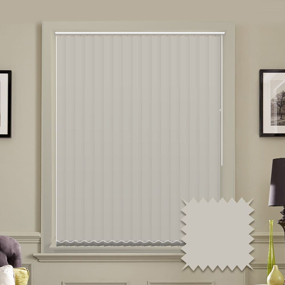 Made to measure vertical blinds in Splash Vellum plain fabric Just Blinds