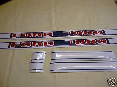 Ford 7000 Tractor Decal Set Early