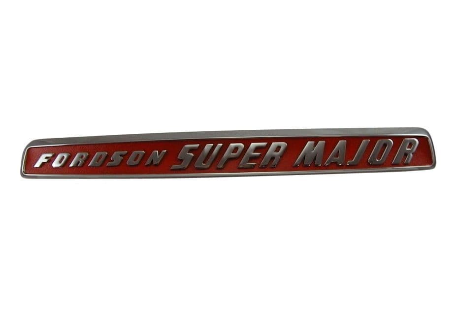 Fordson Super Major Tractor Chrome Bonnet Badge & x28;Painted& x29;