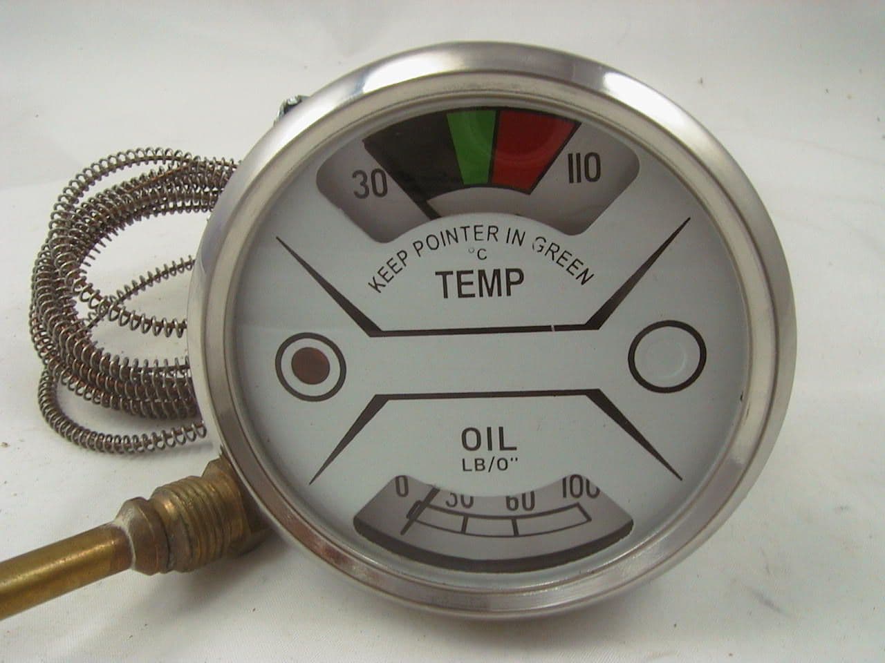 Nuffield 1042/1060 Temperature & Oil Pressure Gauge white face 1966-69