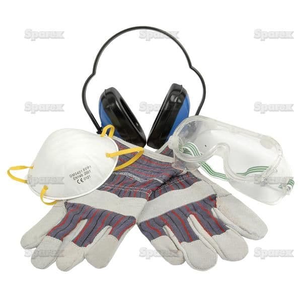 Protective & Safety Kit Ear Defenders Face Mask Goggles Gloves