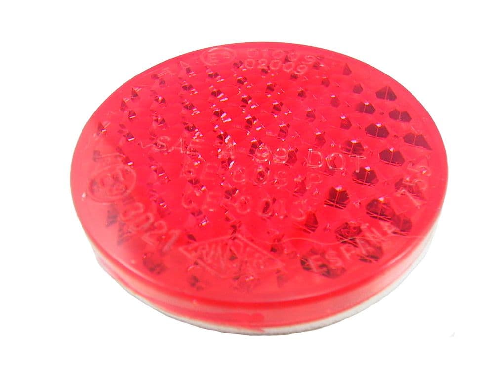 Red Round Reflector 55mm Sticky Backed