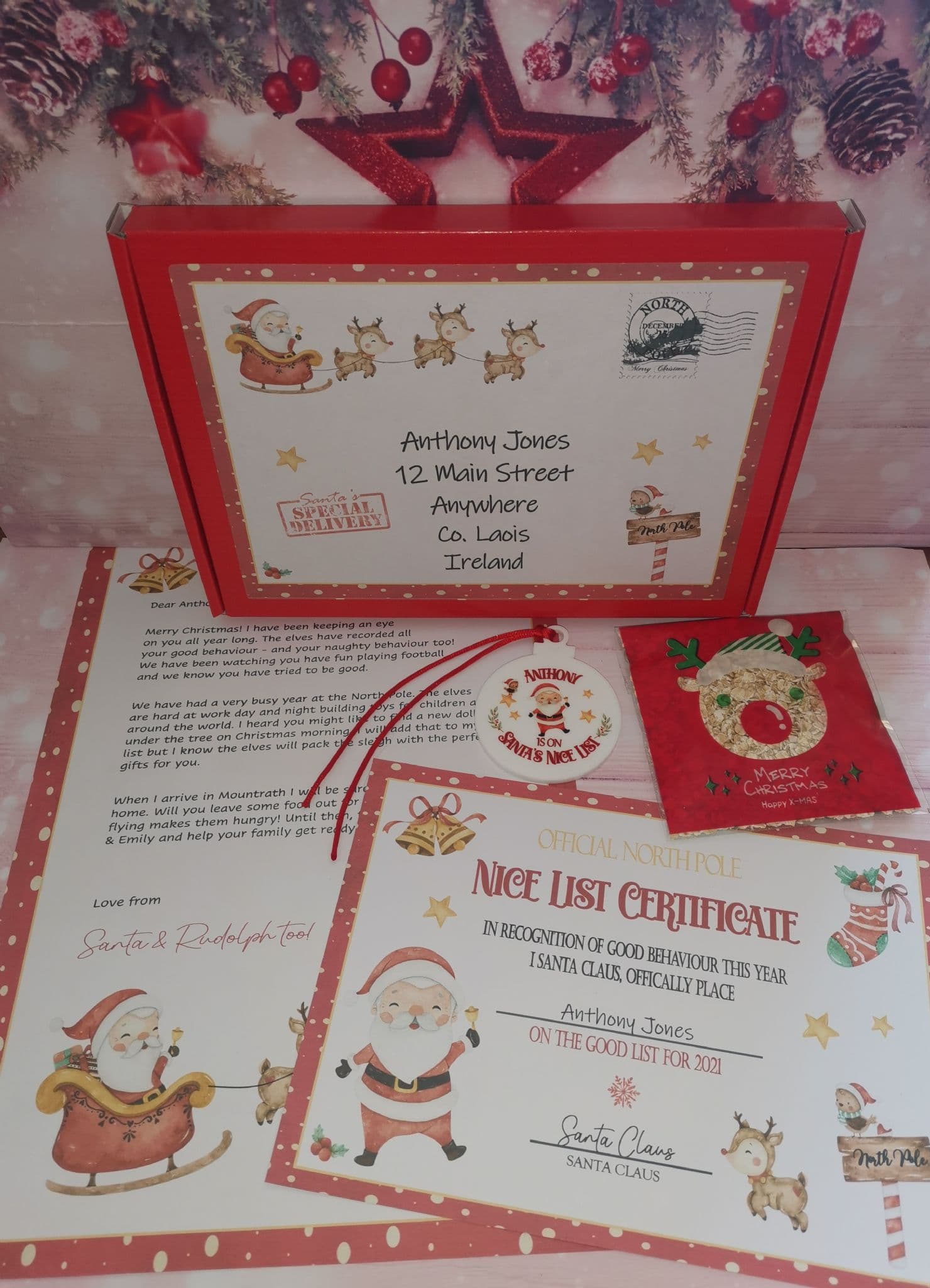 4 Piece Gift Box Letter Set From Santa