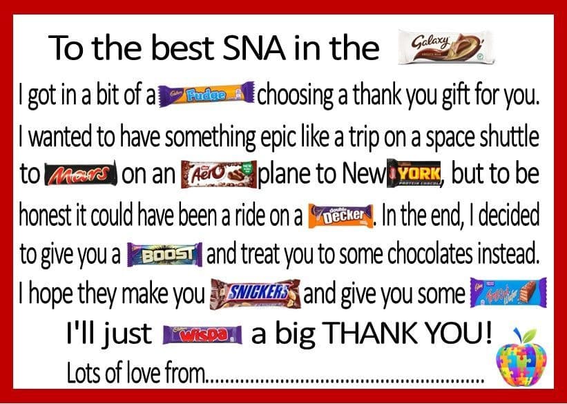 4 X SNA Sticker Choc Bar Stickers