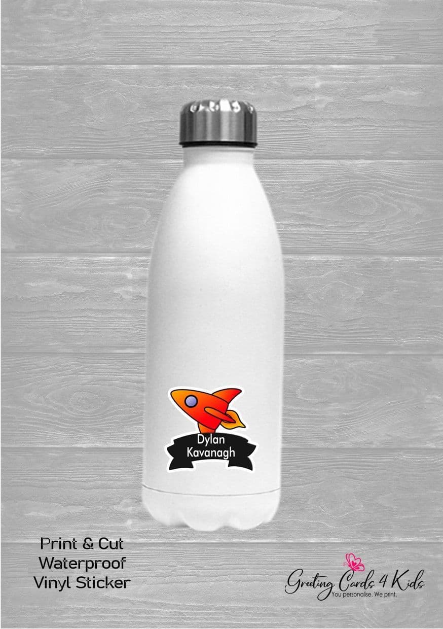 6 x Waterproof Rocket Themed Labels