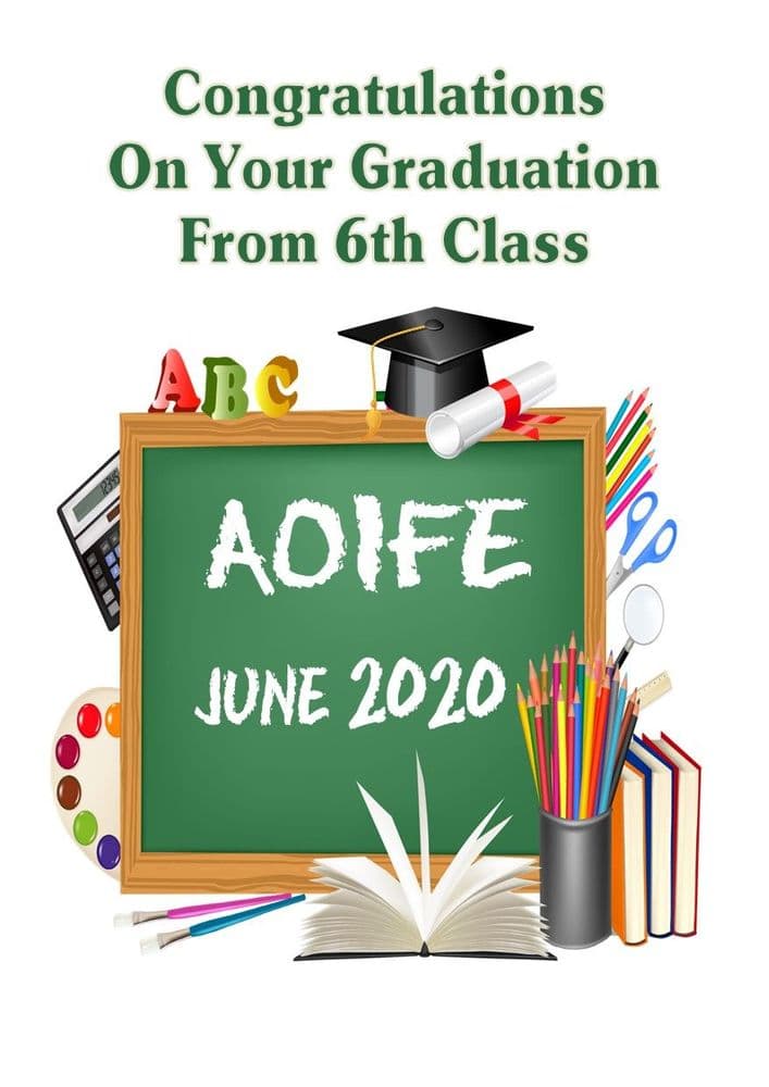 6th Class Graduation Card Design 4