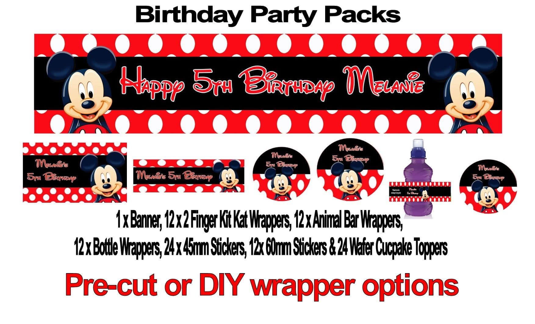Birthday Party Pack - various designs
